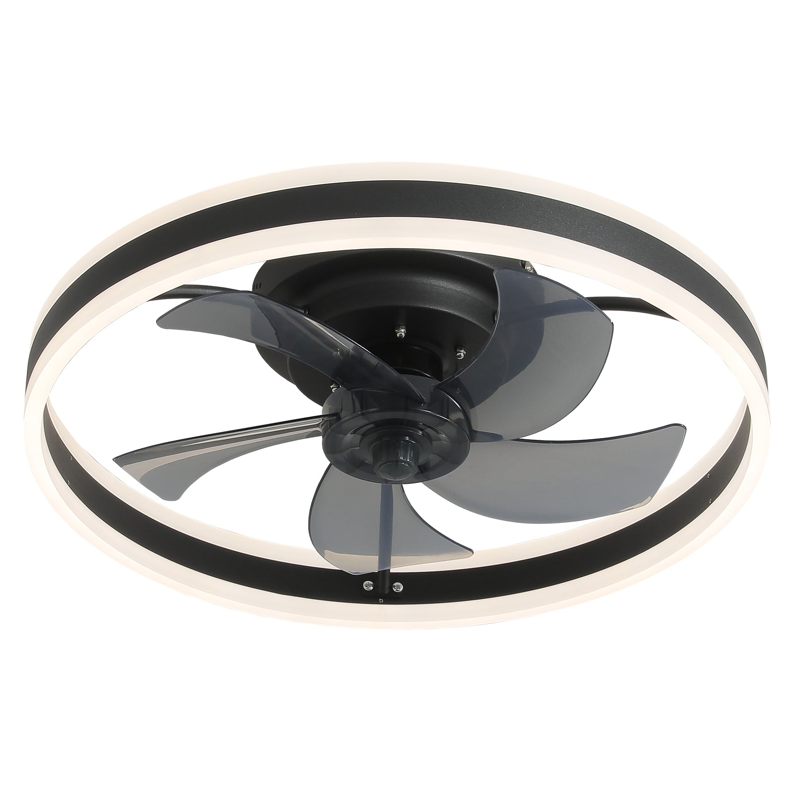 Black Ceiling Fan with LED Light Dimmable Modern Ceiling Fan With Remo