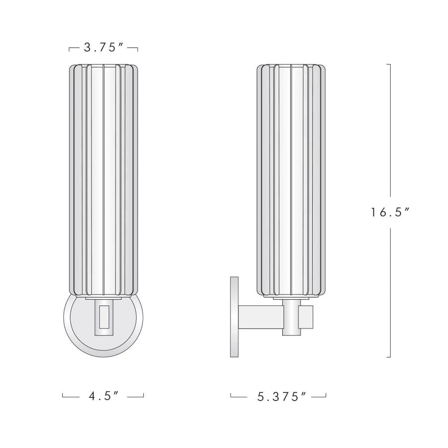 Gab Brass Wall Sconce 17"H